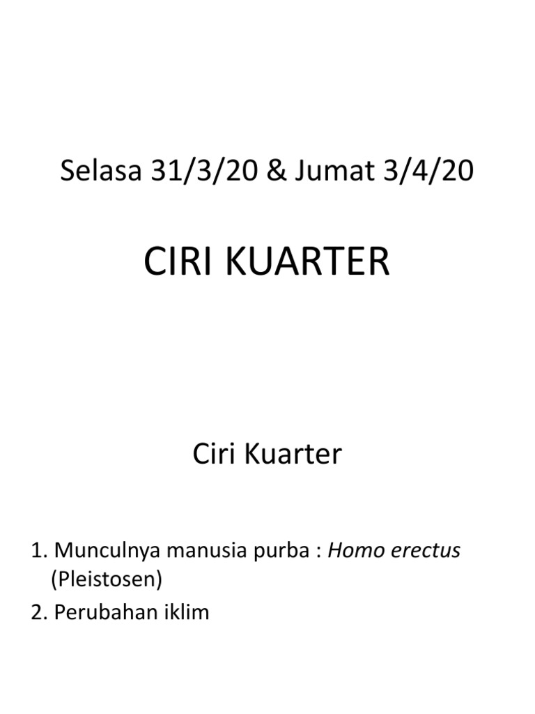 Ciri Geologi Zaman Kuarter | PDF