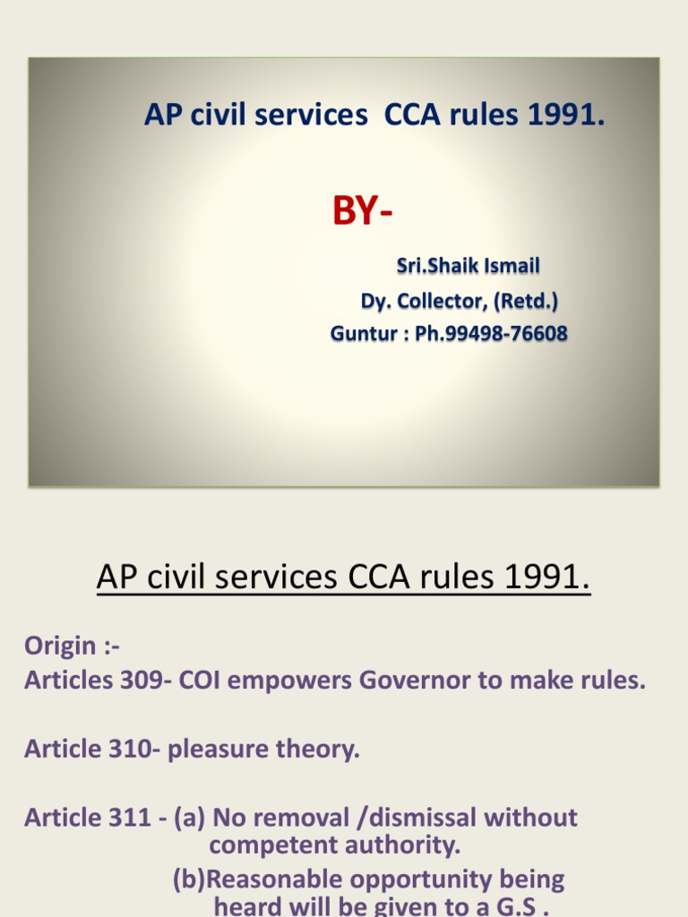 CCA Rules PDF | PDF | General Schedule (Us Civil Service Pay Scale) | Bail