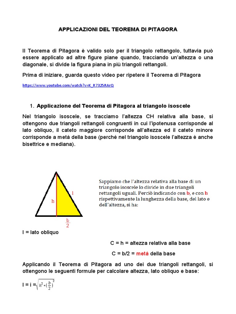 Problemi Del Teorema Di Pitagora Il Teorema Di Pitagora Spiegato Bene