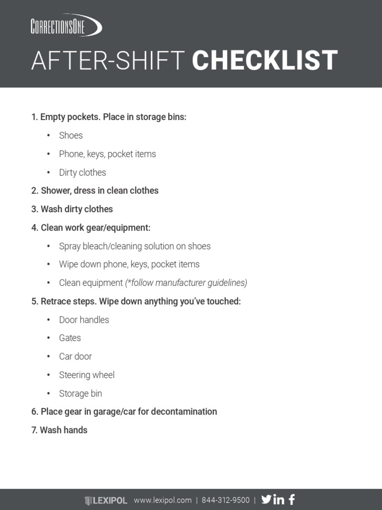 CorrectionsOne After-Shift Checklist | PDF