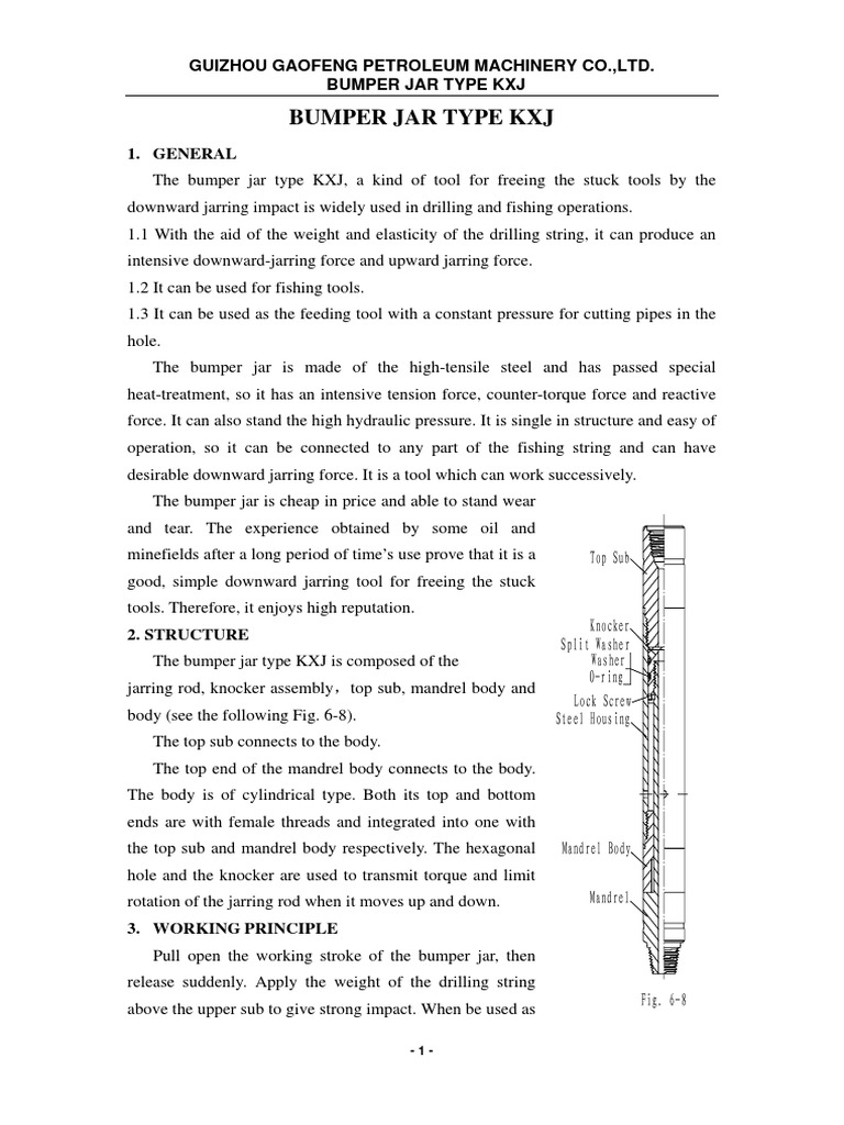 Guizhou Gaofeng Petroleum Machinery Co.,Ltd. Bumper Jar Type KXJ | PDF ...