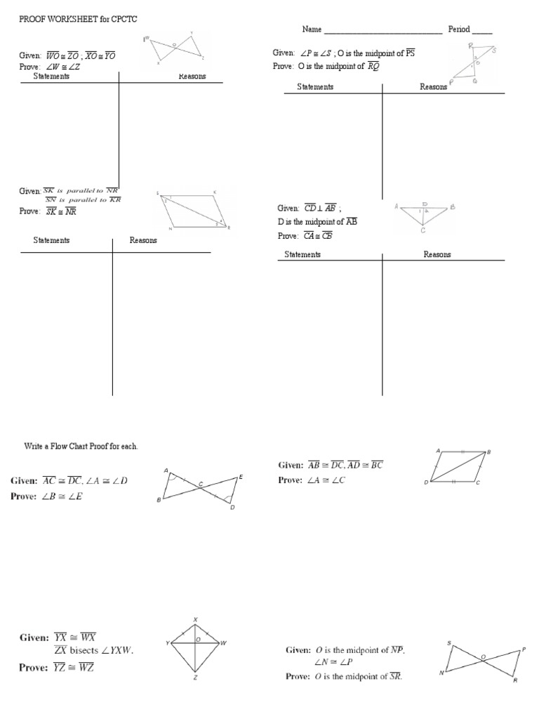 Proof Worksheet For CPCTC | PDF