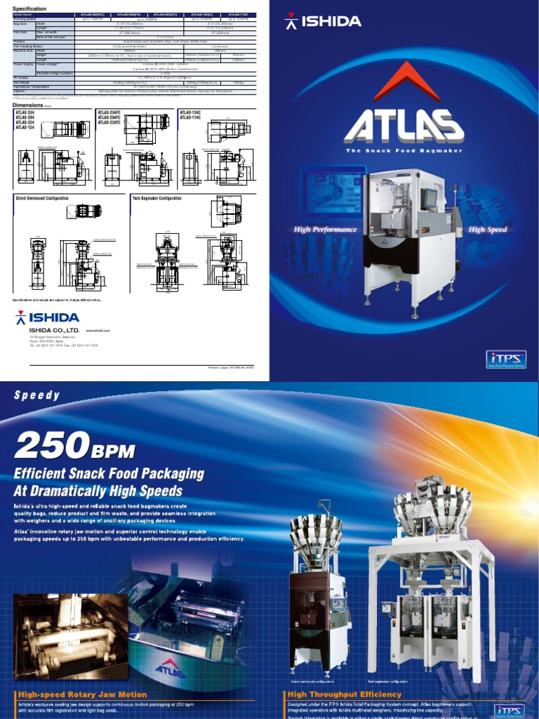 Specifications and Dimensions of the ATLAS Series Automatic Bagmakers ...