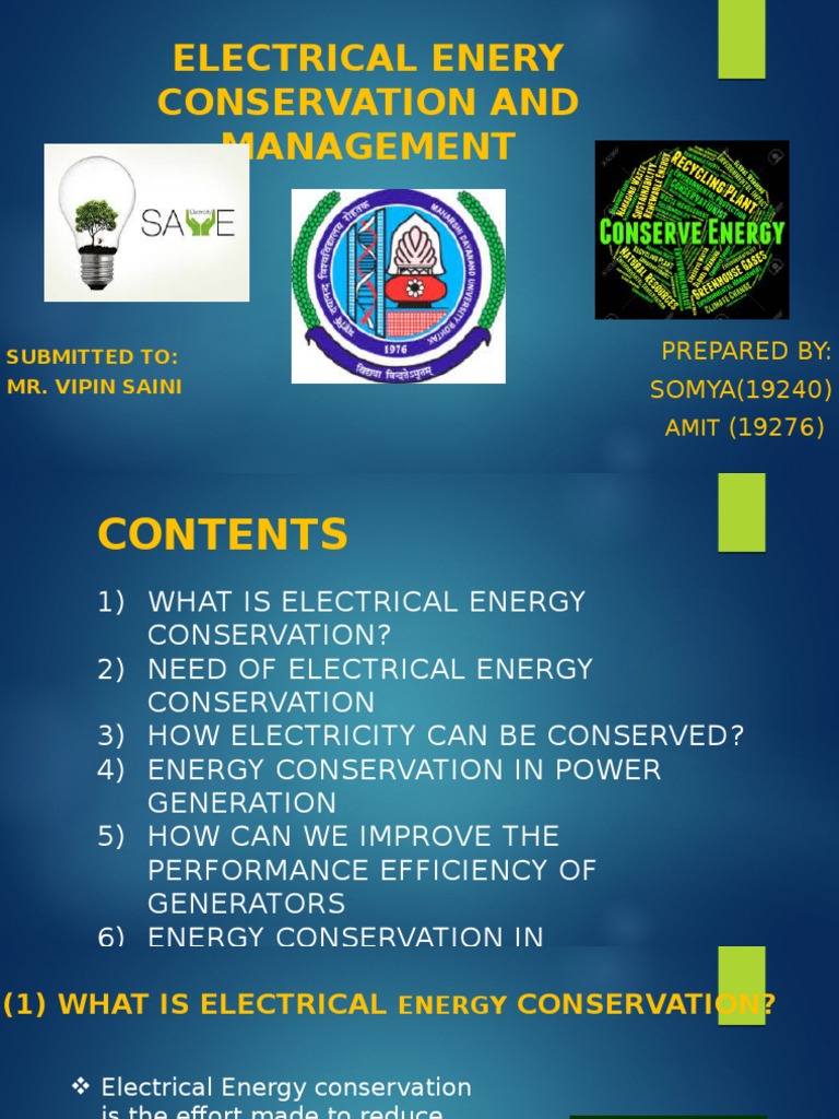 Electrical Energy Conservation and Management | PDF | Energy ...