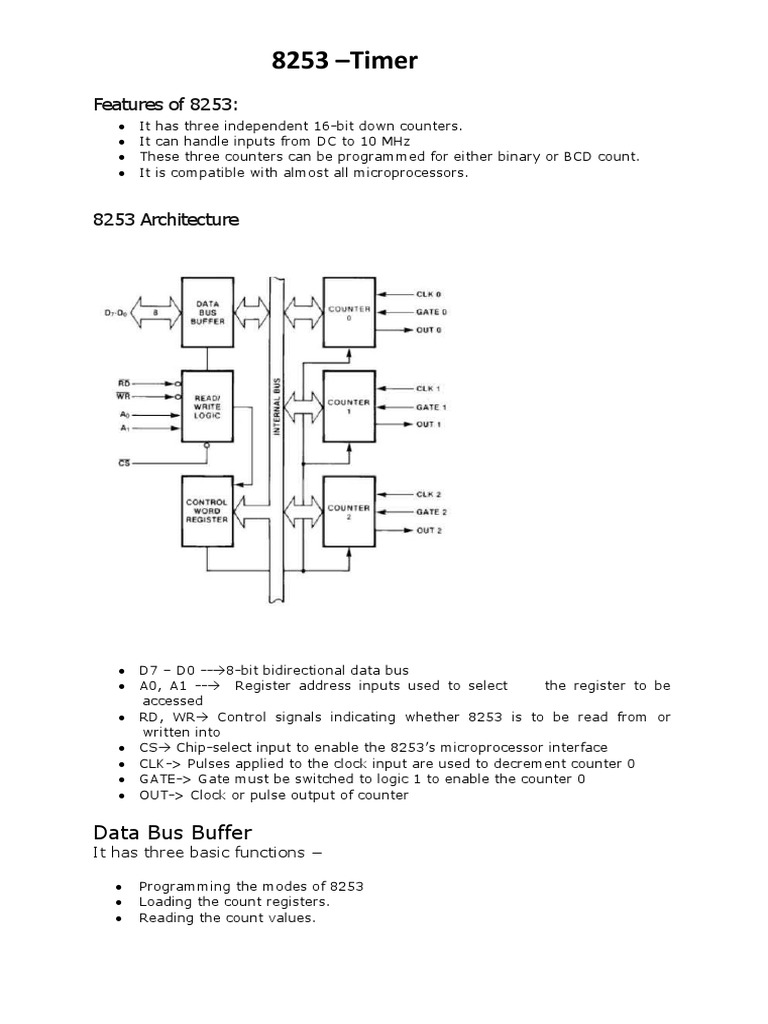 8253 - Timer: Features of 8253 | PDF | Electronic Circuits | Digital ...