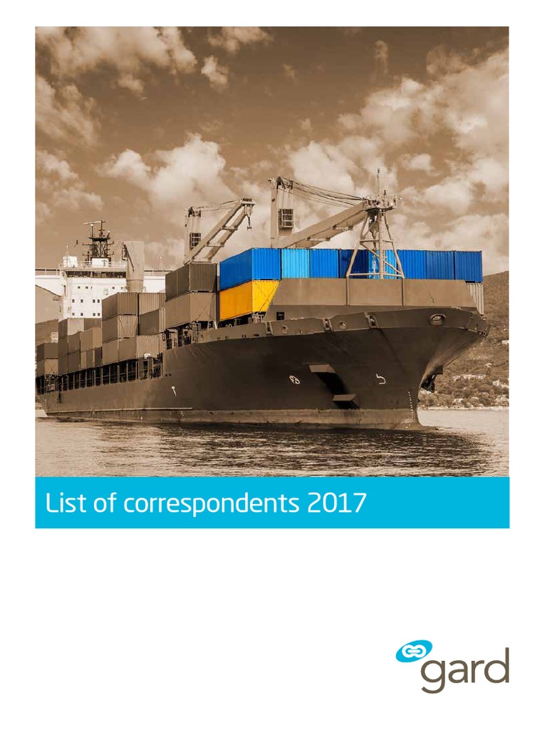 Gard List of Correspondents 2017 PDF | PDF | Corporate Governance ...
