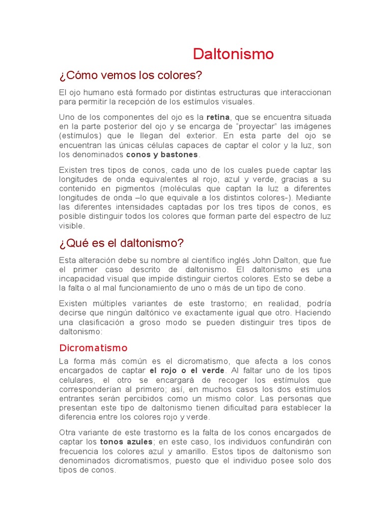Daltonismo | PDF | Color | Óptica