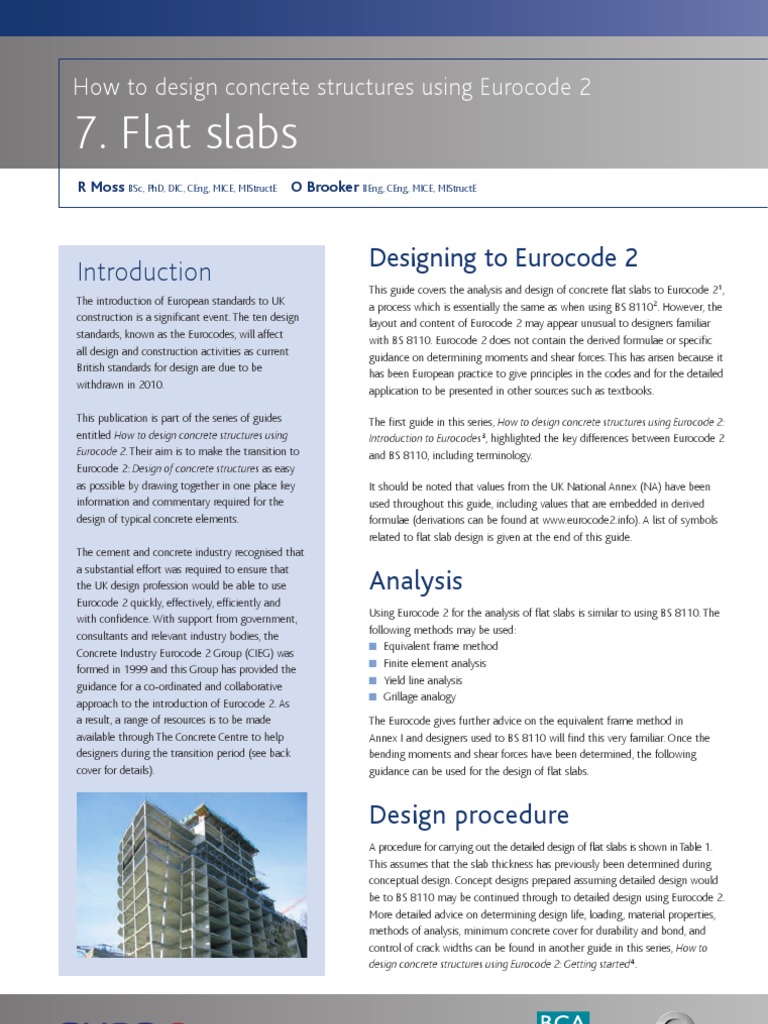 Flat Slabs: Designing To Eurocode 2 | PDF | Bending | Concrete