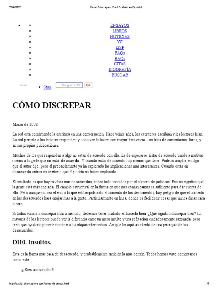 Paul Graham - Cómo Discrepar | PDF | Diseño inteligente | Argumento