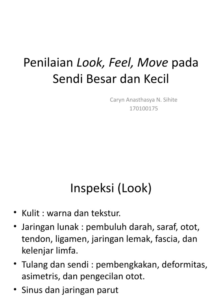 Penilaian Look, Feel, Move Pada Sendi | PDF