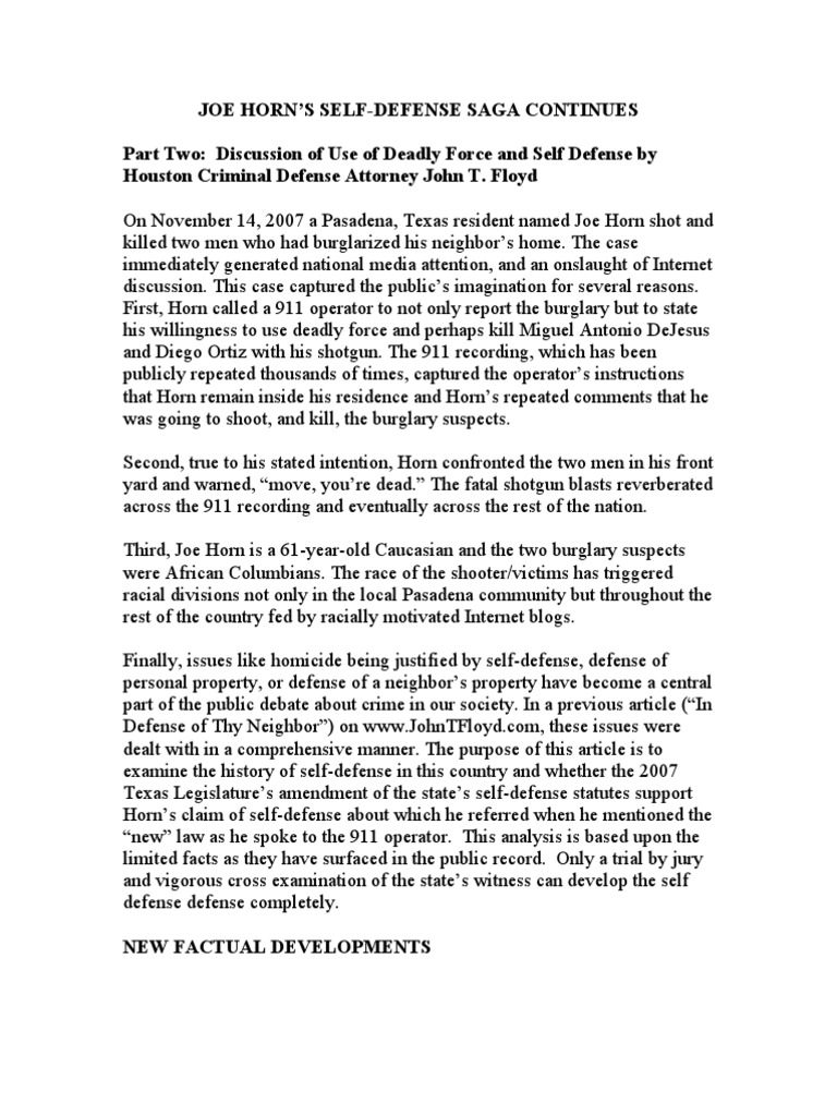 12-08-07 WFP Revised Horn | PDF | Right To Keep And Bear Arms In The ...