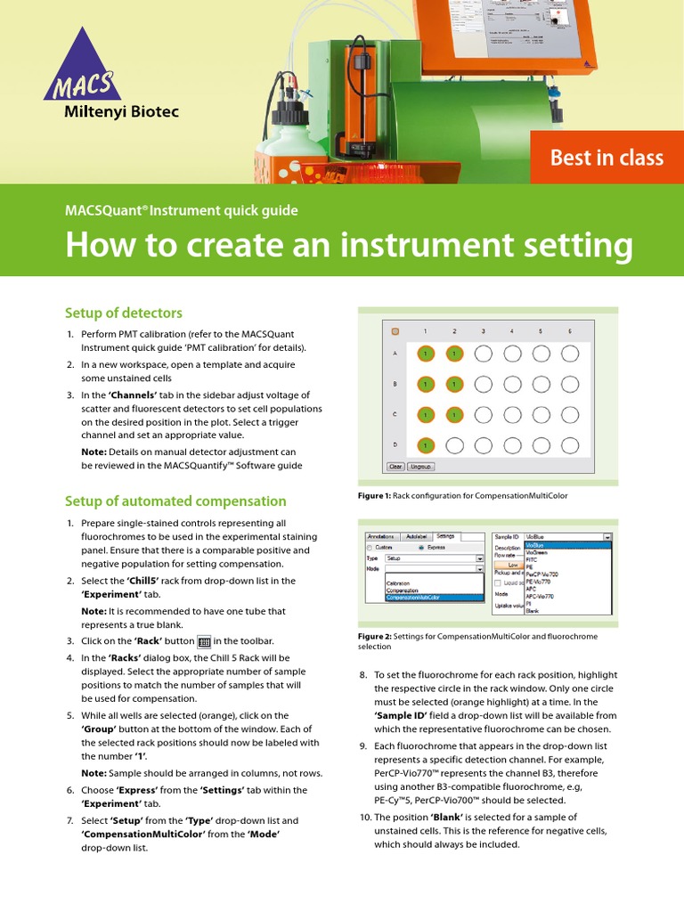 MACSQuant Quick Guide Instrument Setting | PDF | Median