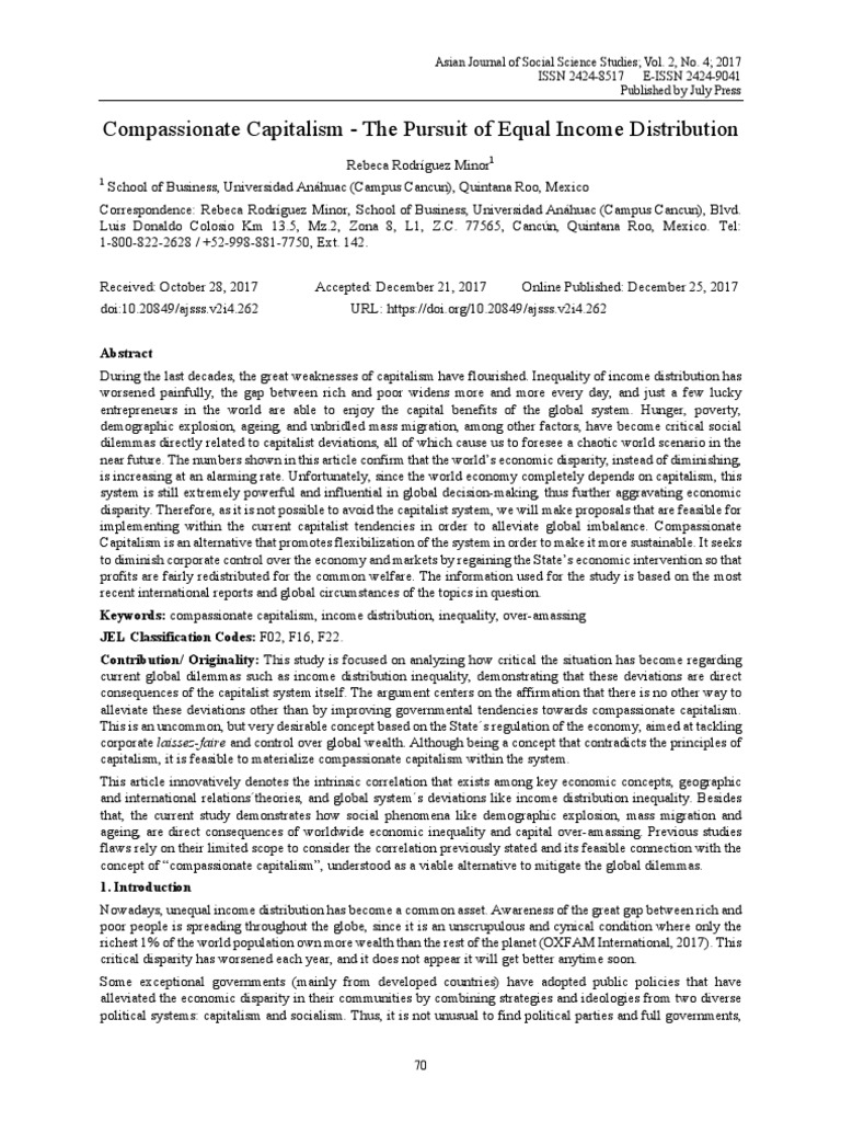 Compassionate Capitalism - The Pursuit of Equal Income Distribution ...