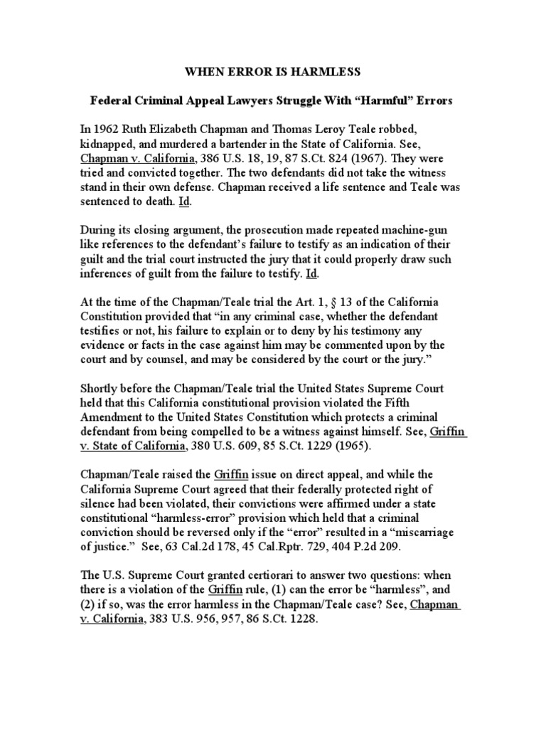 When Error Is Harmful 09-04-07 | PDF | Supreme Court Of The United ...