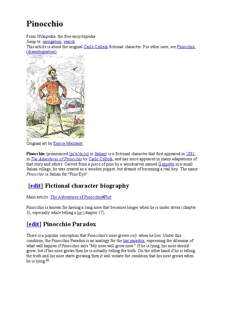 Pinocchio: Origins and Paradox | PDF