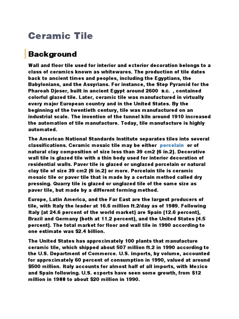 Ceramic Tile | PDF | Mill (Grinding) | Tile