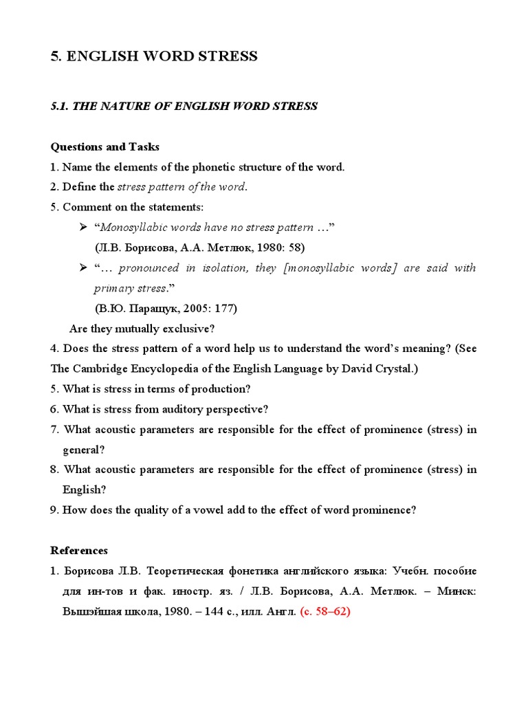 5.1. The Nature of English Word Stress | PDF | Stress (Linguistics ...