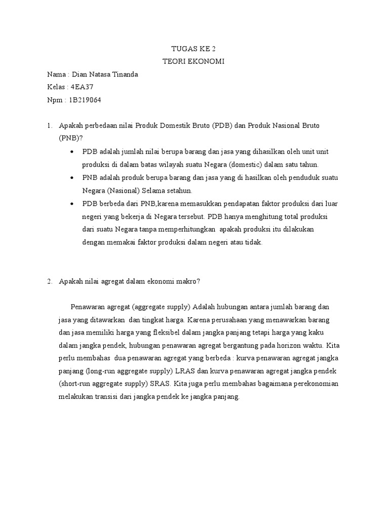 TUGAS KE-2 - Dian Natasa Tinanda - 4EA37 - 1B219064 | PDF