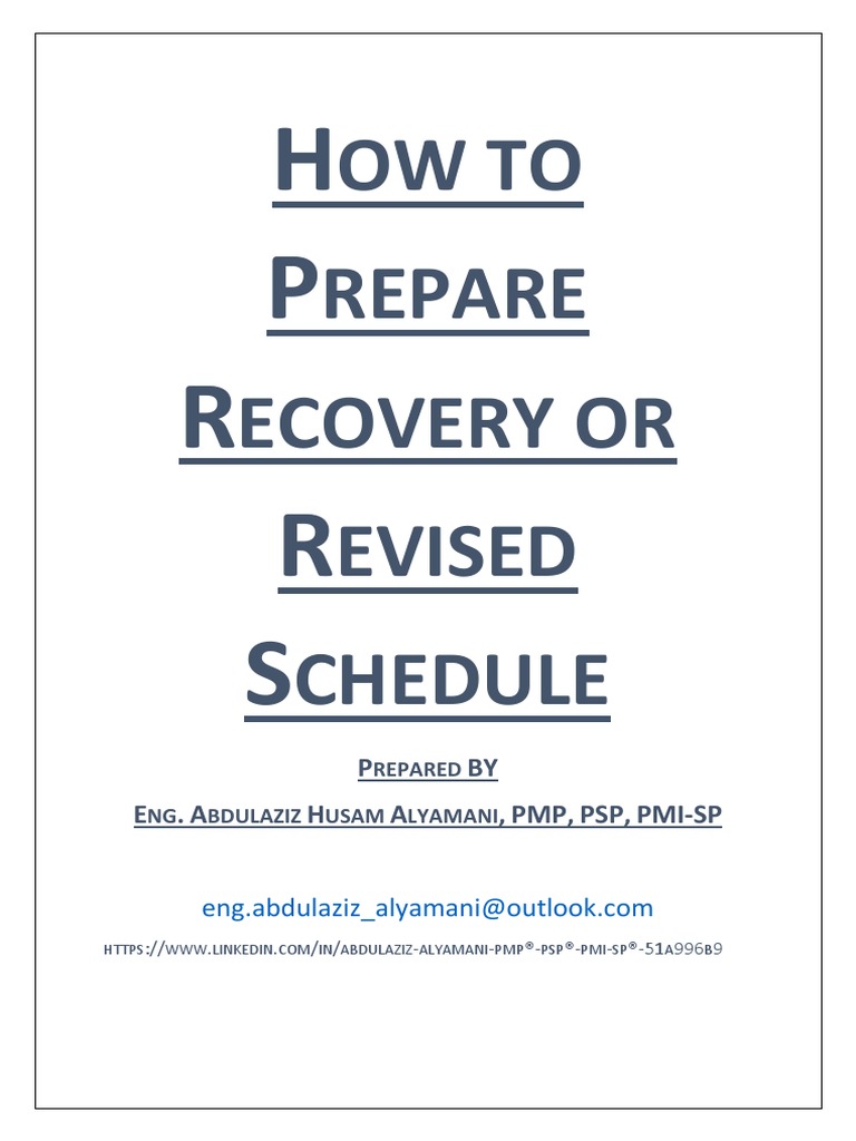 How To Prepare Recovery or Revised Schedule PDF | PDF | Computing ...