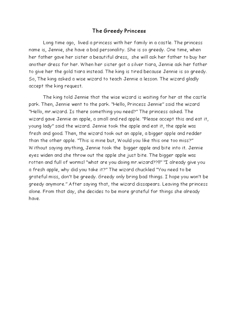 The Greedy Princess | PDF
