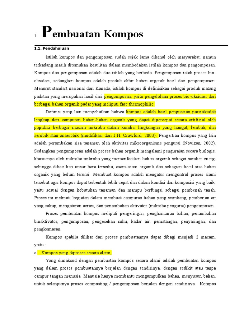 Persiapan Pembuatan Kompos | PDF