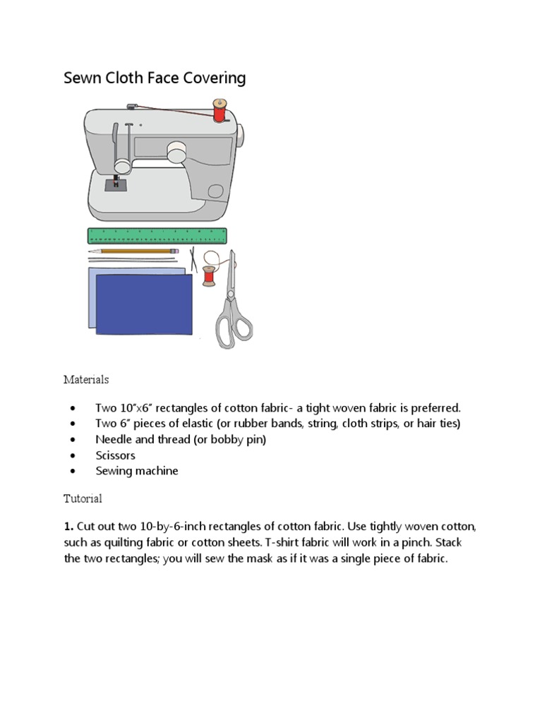 DIY Cotton Face Mask Instructions | PDF | Home & Garden