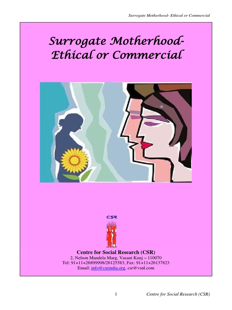 Surrogate Motherhood-Ethical or Commercial: Centre For Social Research ...