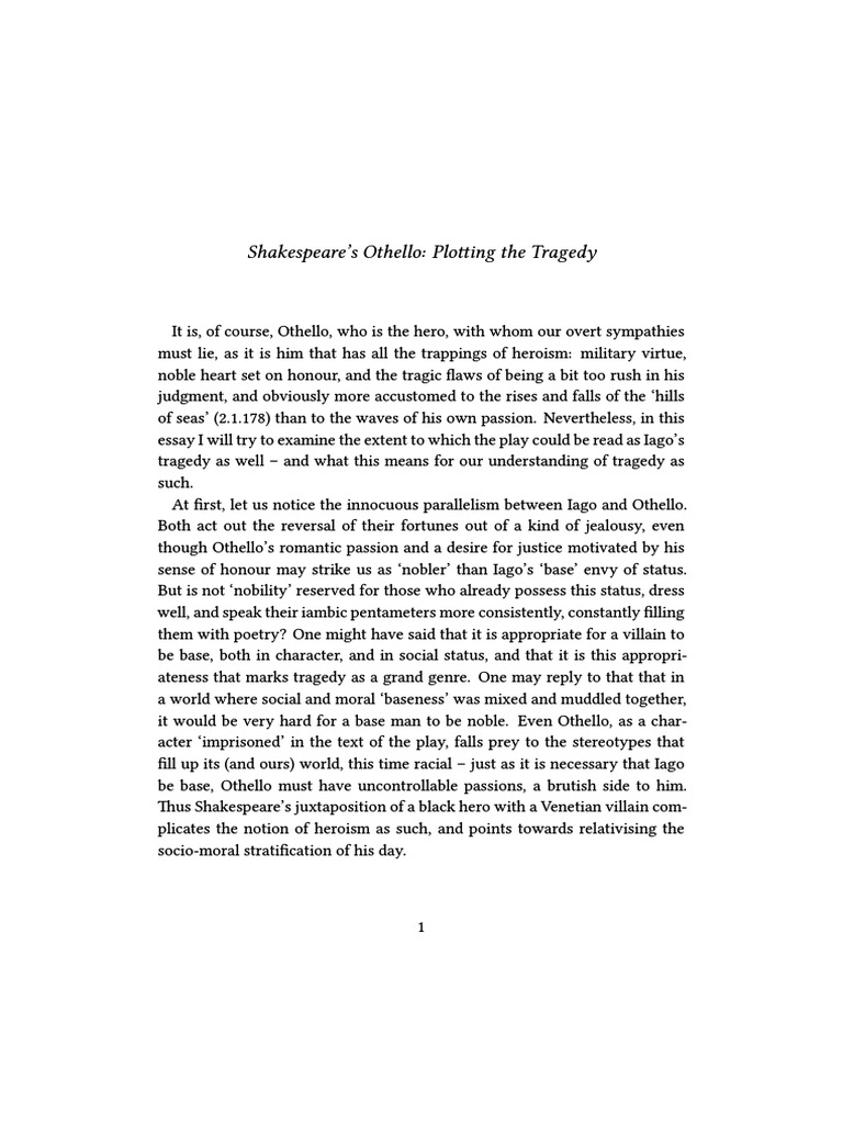 Othello: Iago's Tragic Role | PDF | Iago | Othello