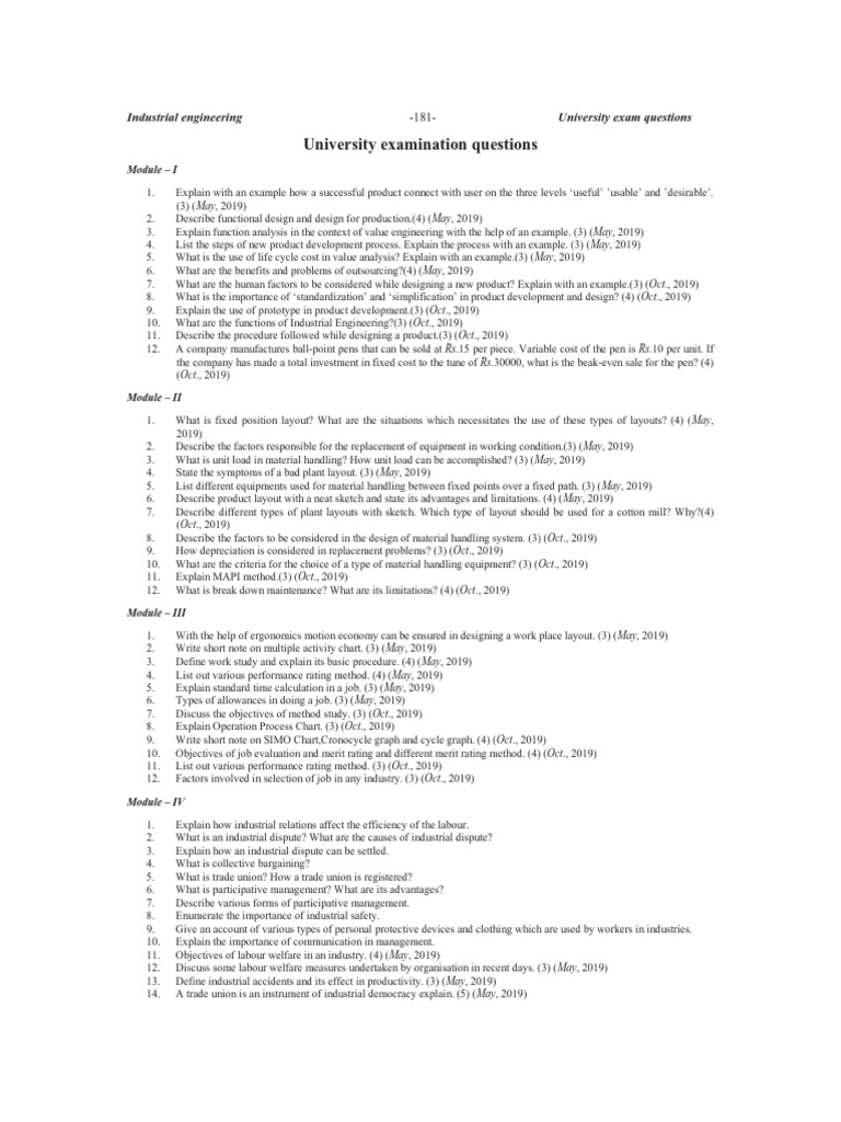 Univ Questions IE PDF | PDF
