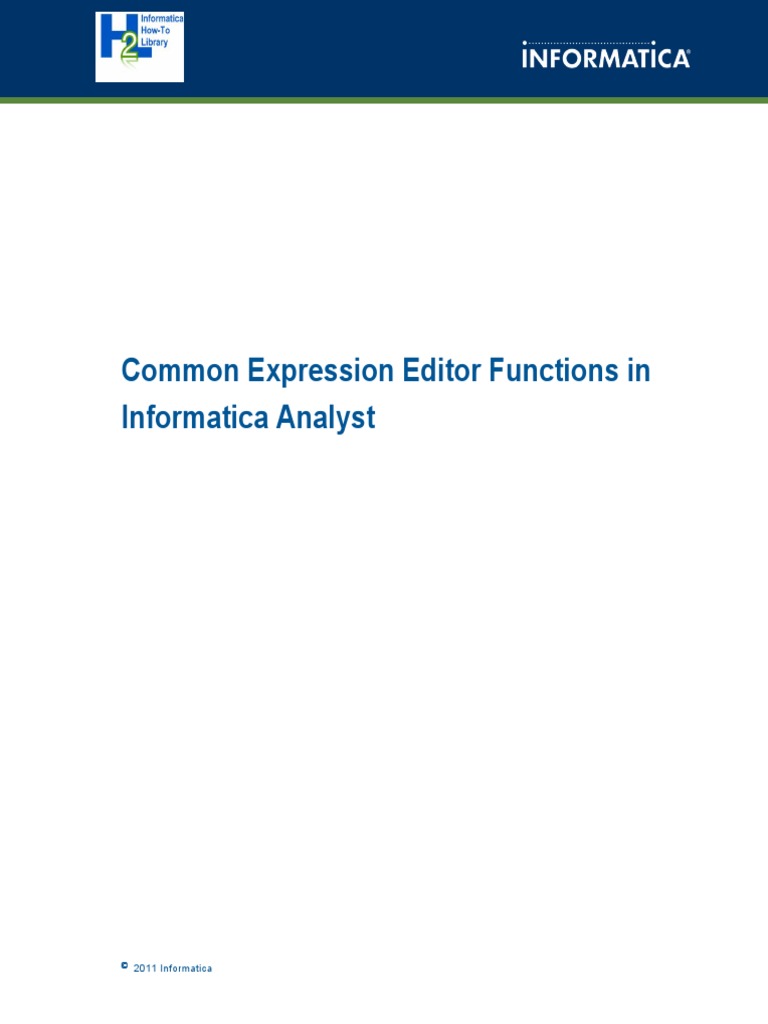 Common Expression Editor Functions In Informatica Analyst Pdf String Computer Science