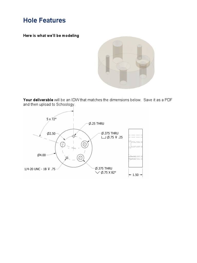 Hole Features: Here Is What We'll Be Modeling | PDF
