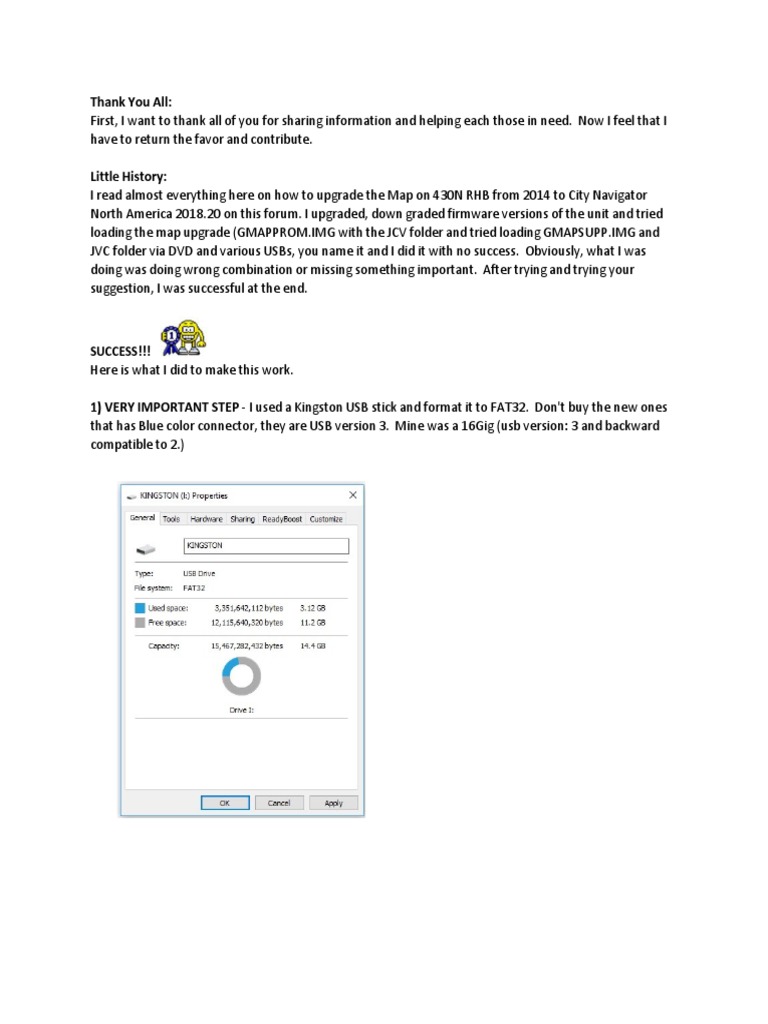 Upgrading RHB 430N Maps Successfully | PDF | Usb | Usb Flash Drive