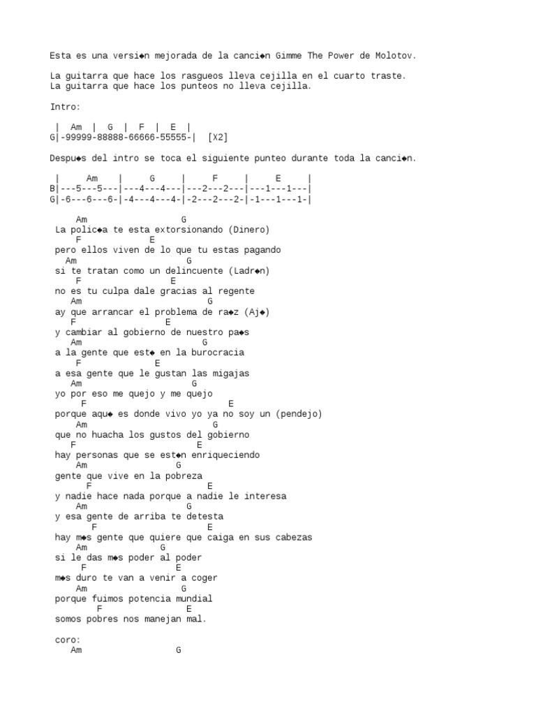 Molotov Gimme Tha Power | PDF | Entretenimiento (general)