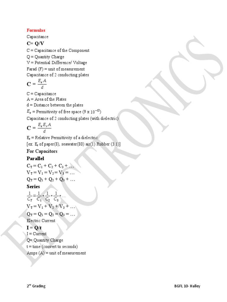 Elec 2ND Grading | Download Free PDF | Capacitor | Permittivity