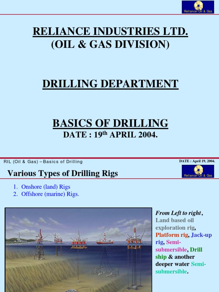 Reliance Drilling Rig Overview | PDF | Casing (Borehole) | Drilling Rig