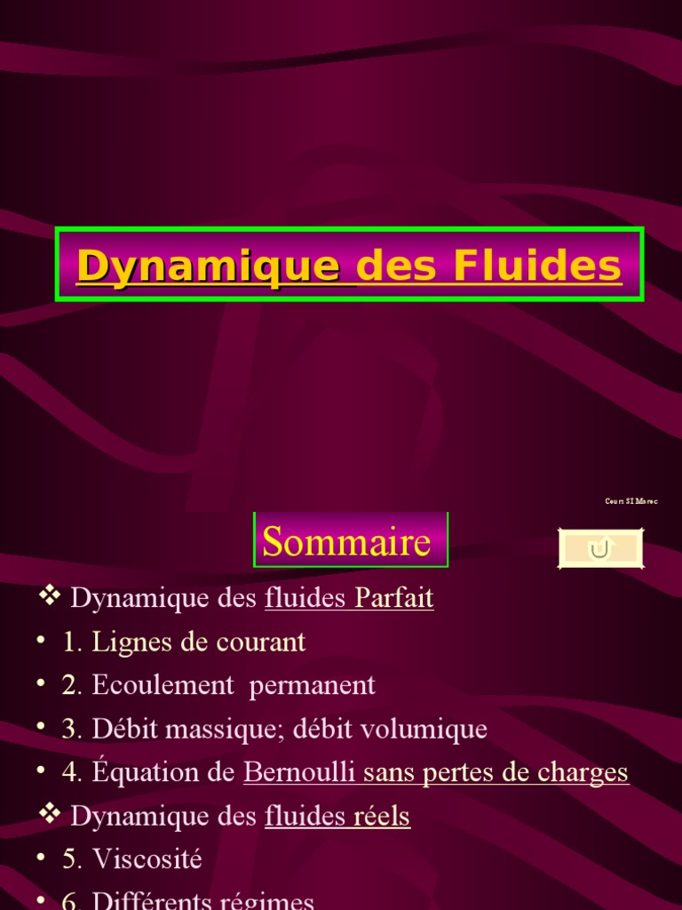 Dynamique Des Fluides | PDF | Pompe | Moteurs