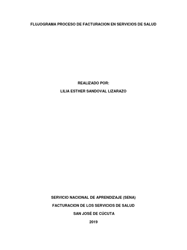 Flujograma Proceso de Facturacion en Servicios de Salud PDF | PDF