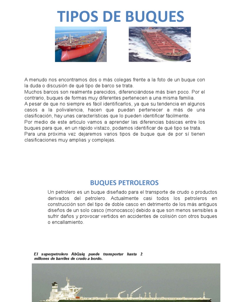 Tipos de Buques | PDF | Petrolero | Buques
