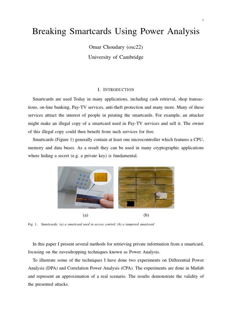 Breaking Smartcards Using Power Analysis: Omar Choudary (Osc22 ...