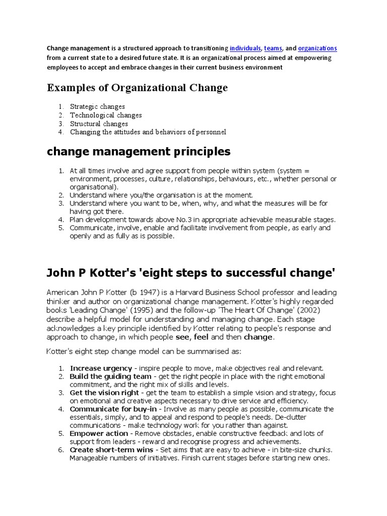 Change Management | PDF | Change Management | Organizational Behavior