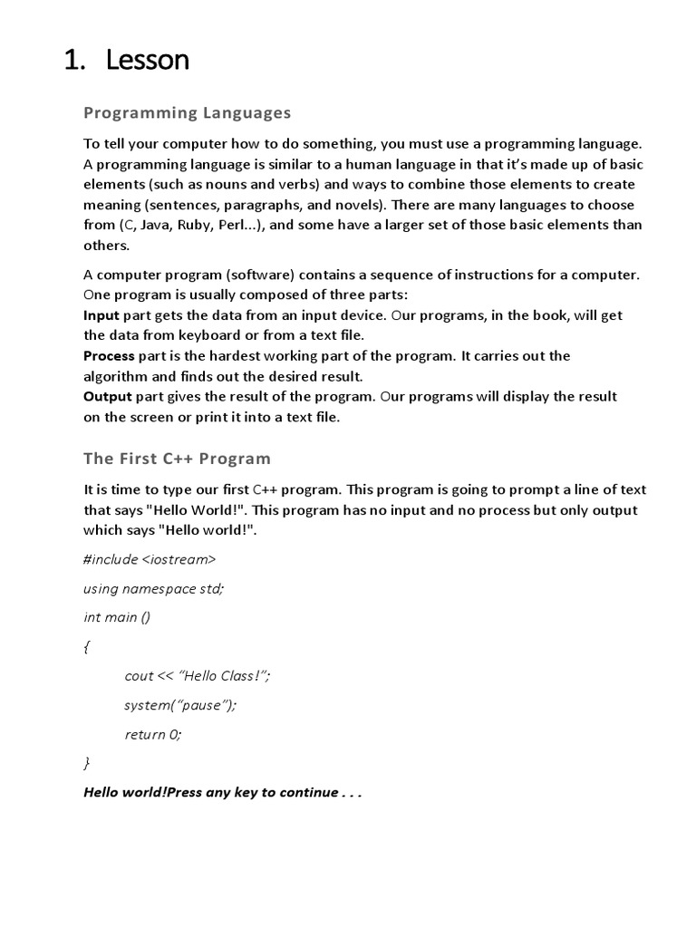 Workbook (6 Lesson Plan) | PDF | Integer (Computer Science) | Computer ...