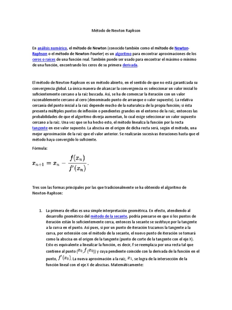 Método de Newton Raphson | PDF | Algoritmos | Matemática Elemental