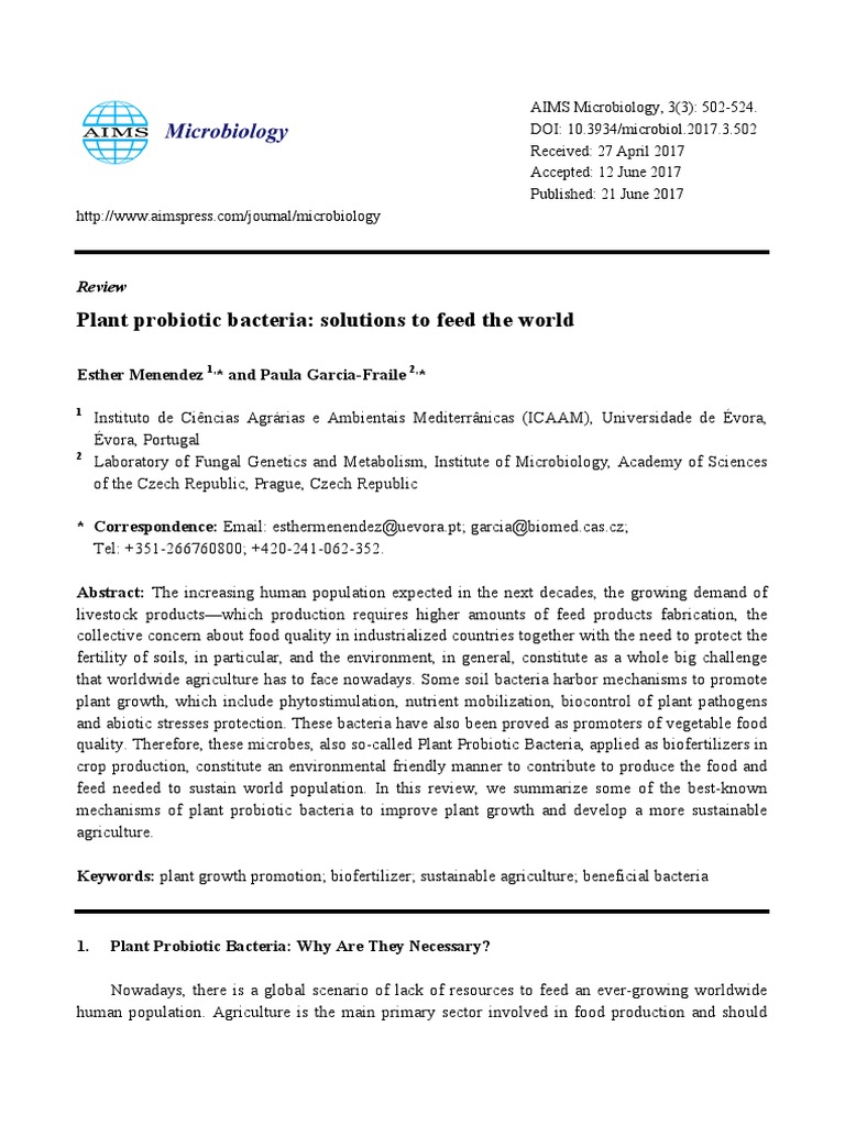 Plant Probiotic Bacteria | PDF | Plant Hormone | Plant Pathology