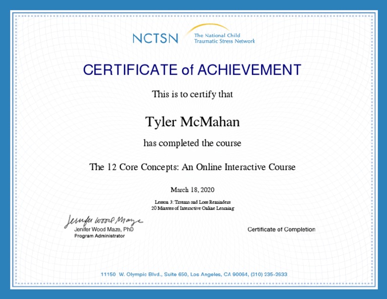 The 12 Core Concepts An Online Interactive Course Lesson 3 Certificate ...