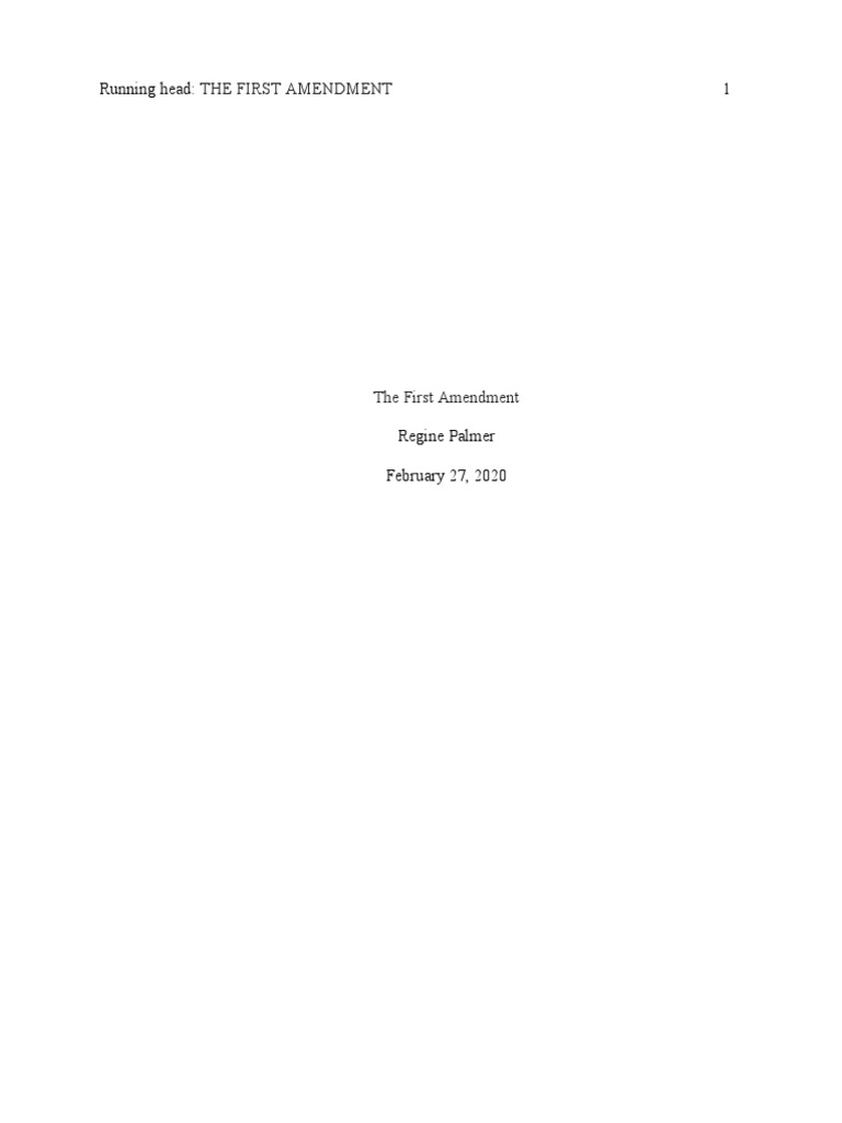 The First Amendment | PDF | Freedom Of The Press | Freedom Of Speech