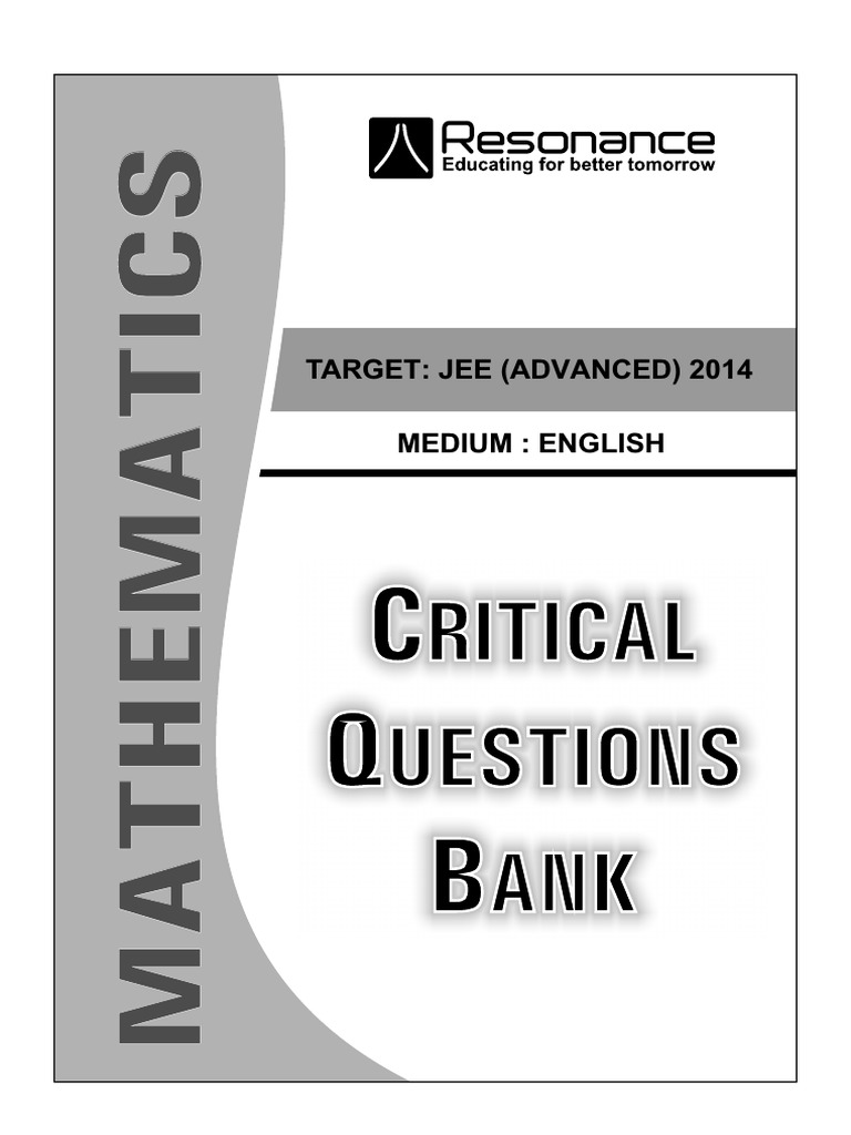 JEE Adv. Critical Question Bank - Maths PDF | PDF