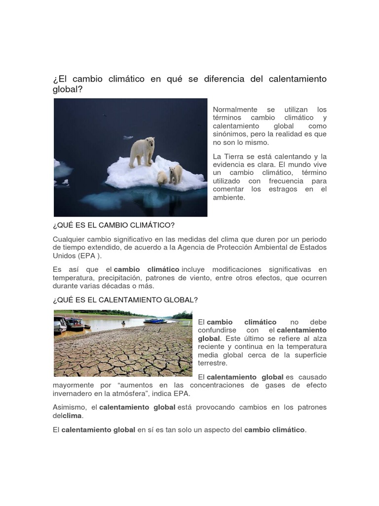 Cambio Climático y Calentamiento Global | PDF | Calentamiento global ...