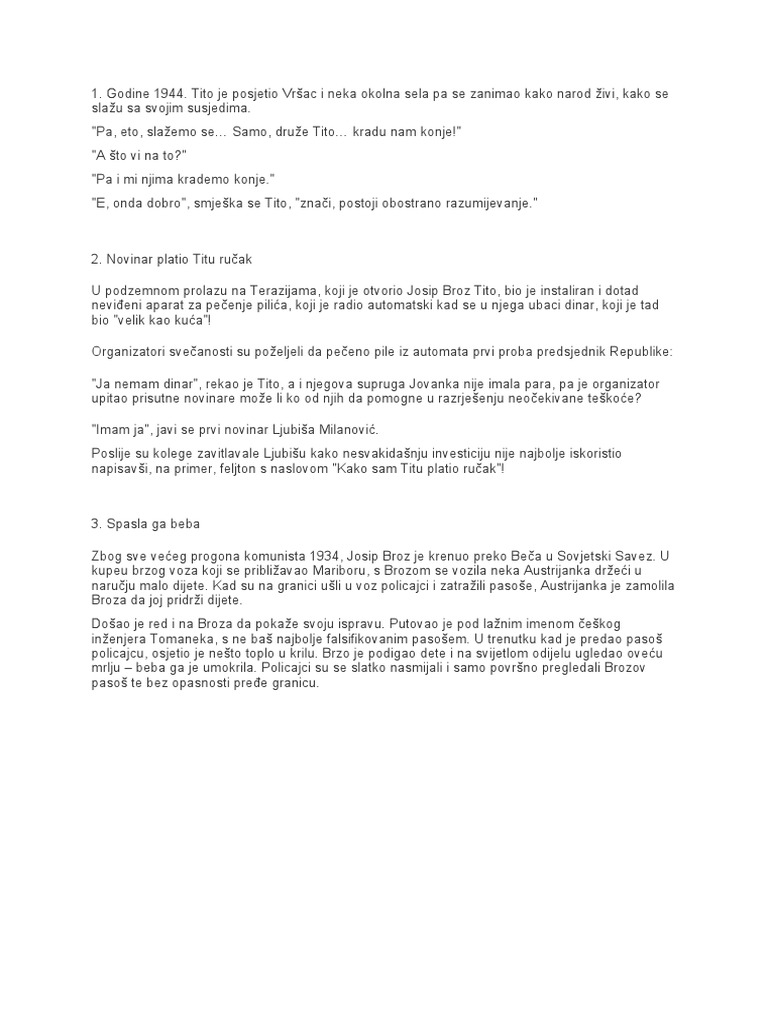 Anegdote o TItu | PDF