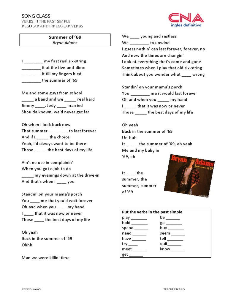 Bryan Adams Summer of 69 PDF | PDF | Grammar