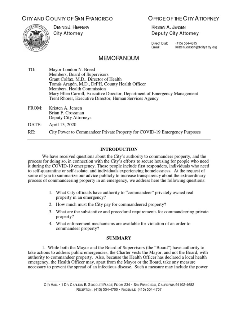 FINAL Commandeer Advice | PDF | Emergency | Property